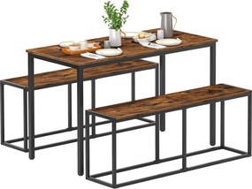 Jídelní lavice Vasagle Reny 120 cm černá/hnědá
