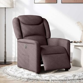 Elektrické polohovací křeslo tmavě hnědé textil 3303179