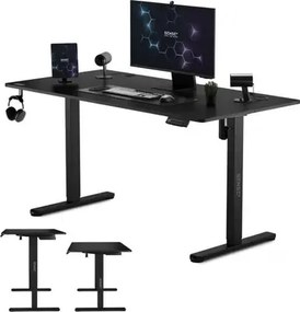SENSE7 Nojo Pracovní stůl černá / elektricky nastavitelná výška / 140