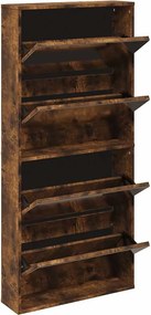 Botník se zrcadlem 4patrový kouřový dub 63 x 17 x 134 cm 3228277
