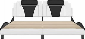 Rám postele Viana bez matrace bílý a černý 180 x 200 cm umělá kůže 3208116