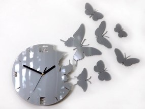 M.Clock Nástěnné hodiny motýli 30x54cm premium různé barvy Barva: kovové zlato