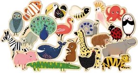 DJECO Magnetická zvířátka ze ZOO / Magnetky / 36 ks / Dřevěné / od 2 l