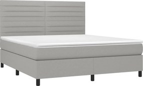 Box spring postel s matrací světle šedá 180 x 200 cm textil 3141873