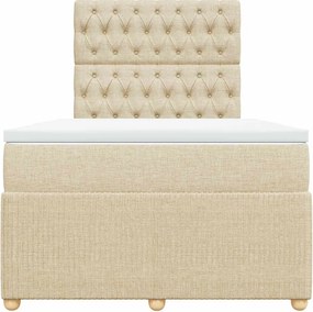 Box spring postel s matrací krémová 120x190 cm textil 3292007