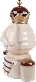 Béžová keramická dekorace Louskáček Nutcracker ChrisMs - 17*12*23 cm
