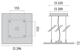 Závěsné LED svítidlo FL Square 300 PL OP on/off 840