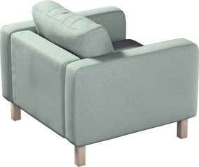 Potah na křeslo IKEA Karlstad, krátký barva zelená látka pletený vzor