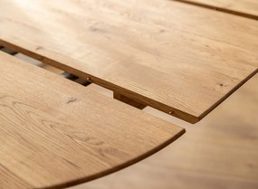 Massivo.cz Jídelní rozkládací stůl Orbetello 110 až 210 cm, kulatý-oválný, dub, masiv