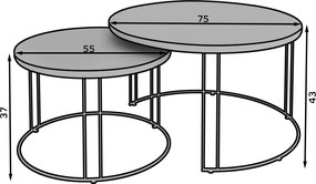 ADRK Furniture Konferenční stolek 2v1 ETTA
