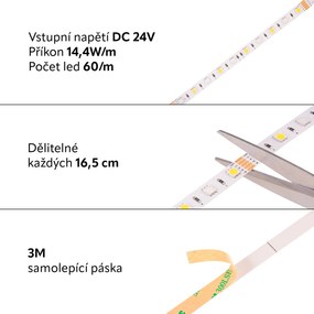 T-LED 24V RGB+CW 14,4W vnitřní LED pásek 24V RGB+CW 14,4W vnitřní LED pásek