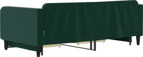 Válenda s přistýlkou a zásuvkami tmavě zelená 100x200 cm samet 3197120