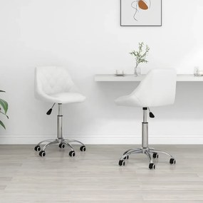 Otočné jídelní židle 2 ks bílé umělá kůže 335199