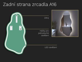 Organické LED zrcadlo do koupelny s osvětlením A16 32x60