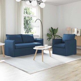 Set pohovek 2 ks Modrá Textil 3407573