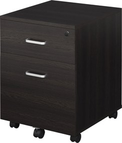 Vinsetto Mobilní Kancelářská Skříň na A4 s Kolečky - Skříň s 2 Zásuvkami a Zámkem 40x45x55,6 cm Wengué | Aosom