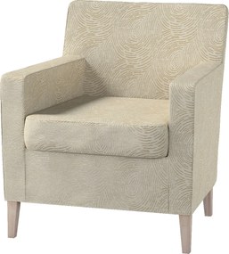 Potah na křeslo IKEA Karlstad barva béžová látka lesklé, pletený vzor, vzorované