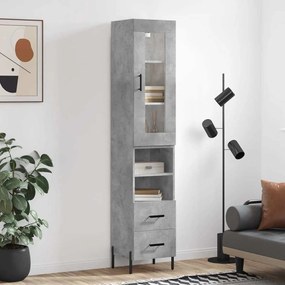 vidaXL Skříň highboard 34,5 x 34 x 180 cm kompozitní dřevo [3199309] Barva: Betonová šedá