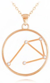 Rose gold náhrdelník MINET Stars VÁHY Czech Crystal JMAS9510RN45