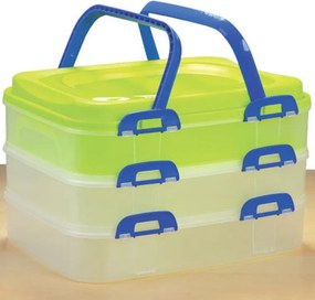 Plastový přenosný box na potraviny 3 patra