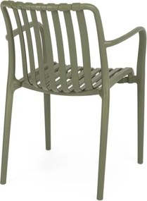 BIZZOTTO Zahradní plastová židle BILLIE zelená s područkami 0650085
