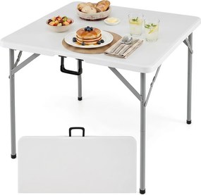 Costway Skládací stůl čtvercový skládací s kovovým rámem – 86 – 86 × 86 × 75 cm