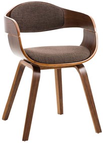 Jídelní židle Egdware - dřevo a látkový potah | ořech a hnědá