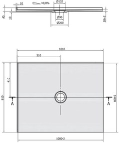 Polysan MIRAI sprchová vanička z litého mramoru, obdélník 100x80x1,8 cm, levá, bílá, 73169