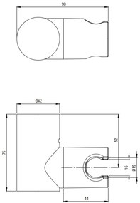 Deante Deante, kulatý bodový držák ruční sprchové hlavice, zlatá lesklá, DEA-ANO_Z21U