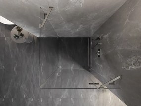 Mexen Lunar, pravostranný výklopný sprchový kout 90 x 90 cm, 8mm čiré sklo, ocelový profil, 834-090-090-97-00-P