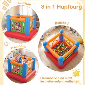 Costway Nafukovací skákací hrad 3 v 1 hrací hrad míčové – 160 × 160 × 125 cm