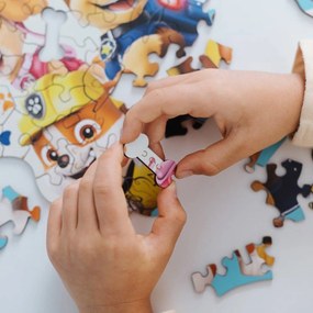 TREFL PUZZLE DŘEVO Legrační Tlapková Patrola 20x24cm tvarované 50 dílků tr20240