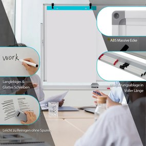 Costway Magnetická oboustranná tabule s kolečky pro kancelář a domácí učebnu