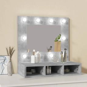 Petromila Zrcadlová skříňka s LED betonově šedá 60 x 31,5 x 62 cm