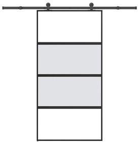 Posuvné dveře s kováním 102,5x205 cm tvrzeného sklo a hliník 3333000