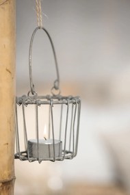 IB LAURSEN Závěsný kovový svícen na čajovou svíčku 7 cm, stříbrná barva, kov