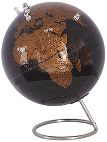Černý měděný glóbus s magnety 29 cm CARTIER Beliani