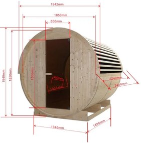 RAKOUSKÝ produkt - Venkovní sauna NYBORG - L pro 6 osob 194,2x224,9x194,9 (F80220)