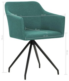 Petromila Otočné jídelní židle 6 ks zelené textil