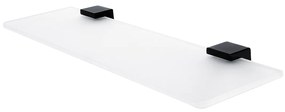 Police do koupelny skleněná, sklo bílé extra čiré matné, úchyt černý, 50 cm NIMCO Kibo černá Ki-14091B-50-90