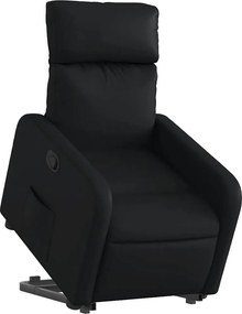 Zvedací polohovací křeslo černé umělá kůže 3206749