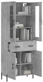 Skříň highboard betonově šedá 69,5x34x180 cm kompozitní dřevo - Default Title