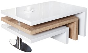 Bighome - Konferenční stolek STEPS II – bílá, hnědá