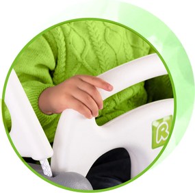 Kbelíková houpačka Ricokids 3 v 1 šedá a bílá