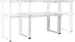 Výškově nastavitelný stůl OfficeTech Strong 240 x 80 cm, bílá podnož, černá