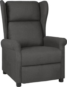 Polohovací křeslo tmavě šedé textil 340950
