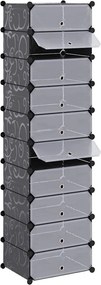 Organizér na boty s 10 přihrádkami, černý 244920