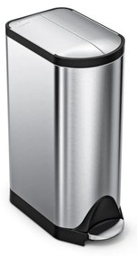 Pedálový odpadkový koš Simplehuman – 30 l, butterfly víko, kartáčovaná nerez ocel, FPP