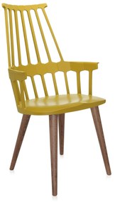 Kartell - Židle Comback Wooden Legs, žlutá/dub