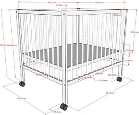 Hnědá dětská ohrádka z bukového dřeva 95x75 cm Dino – Vipack